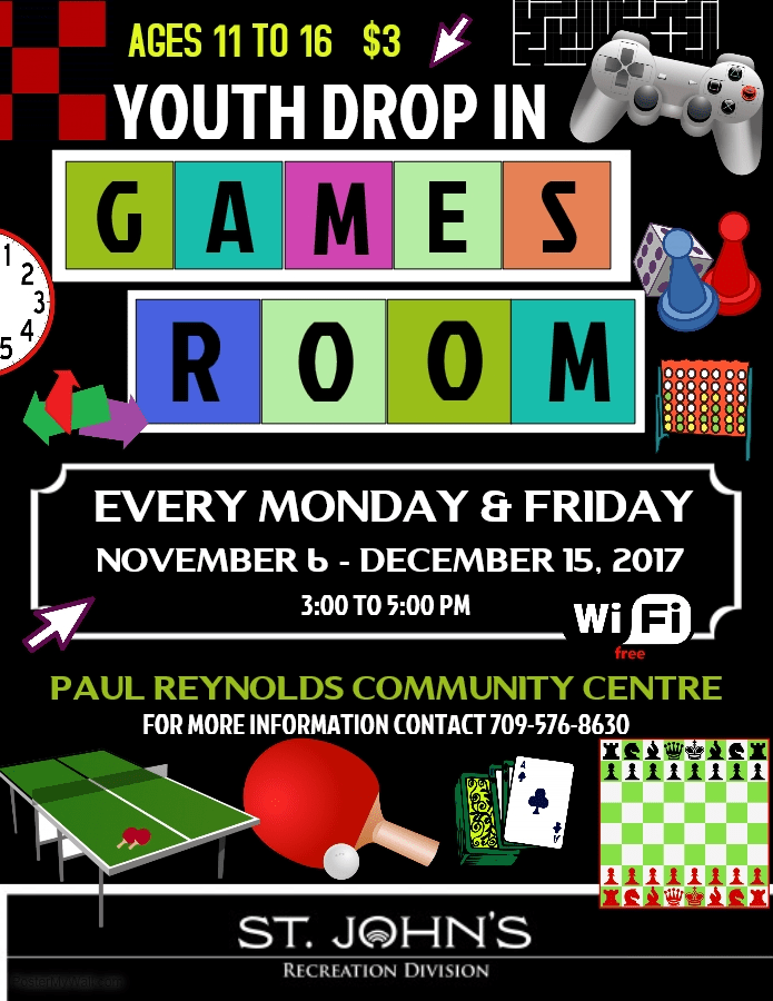 Games Room at the Paul Reynolds Community Centre – Macdonald Drive ...